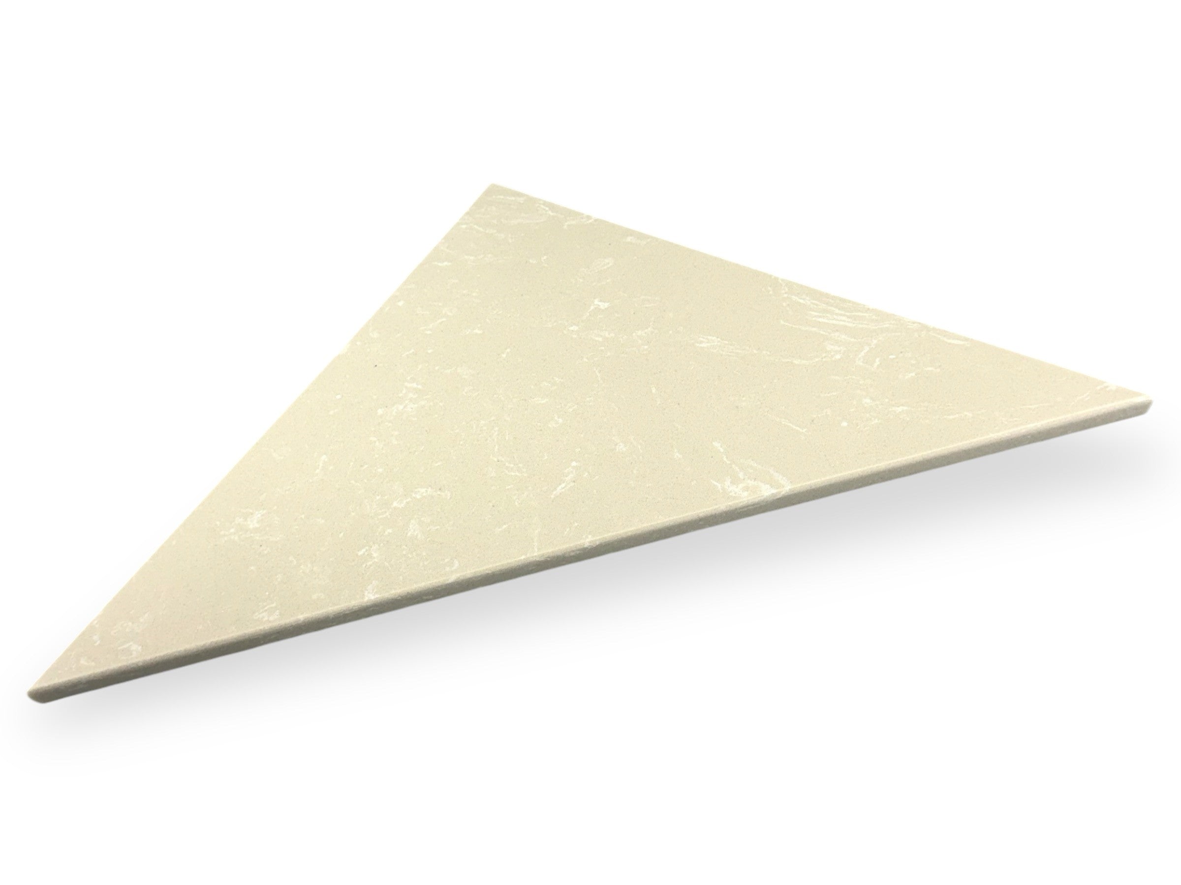 Beige Engineered Marble Triangular Shower Corner Seat | The Threshold Shop