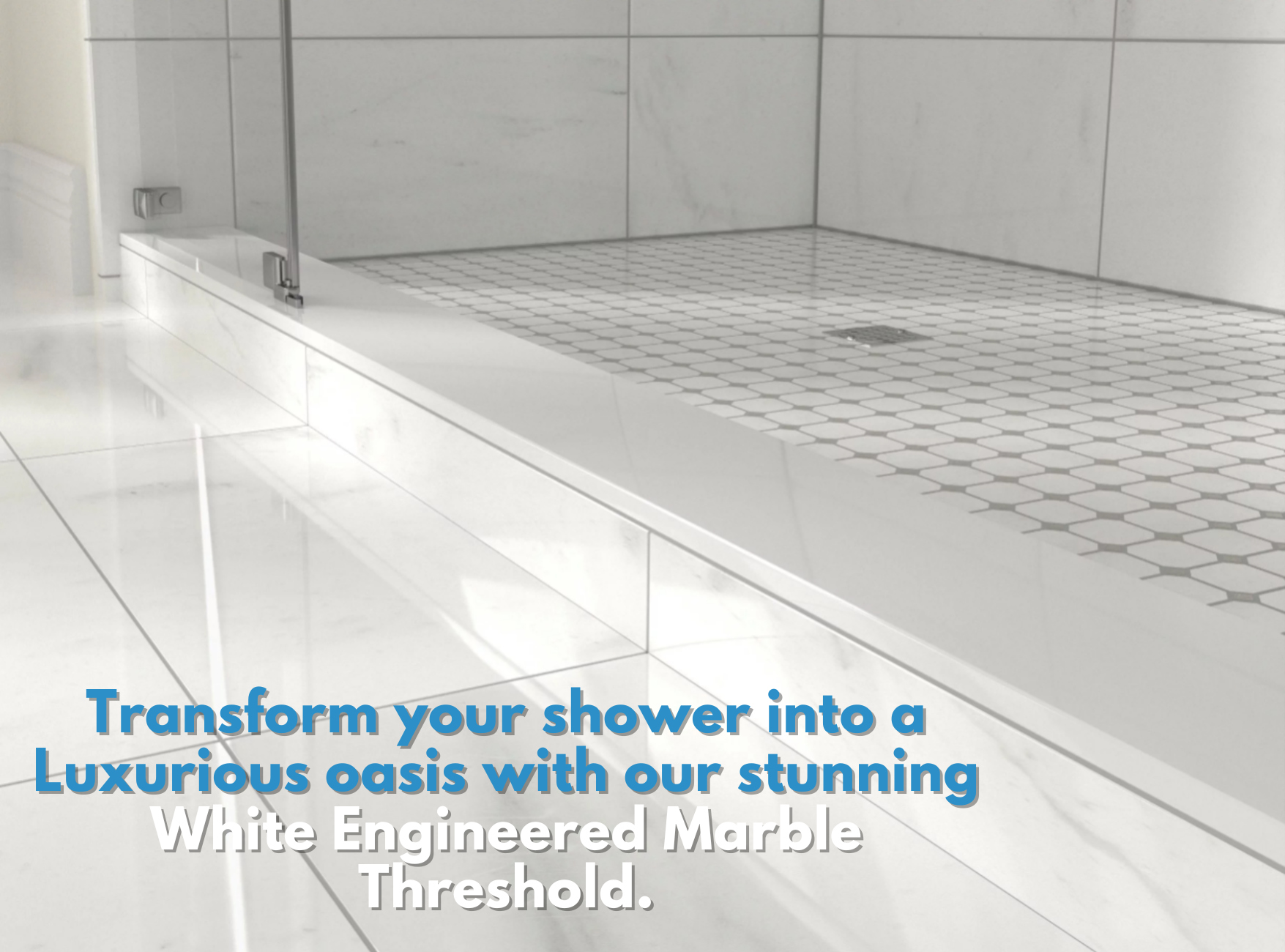 Super White Engineered Marble Threshold Eased Edge | The Threshold Shop