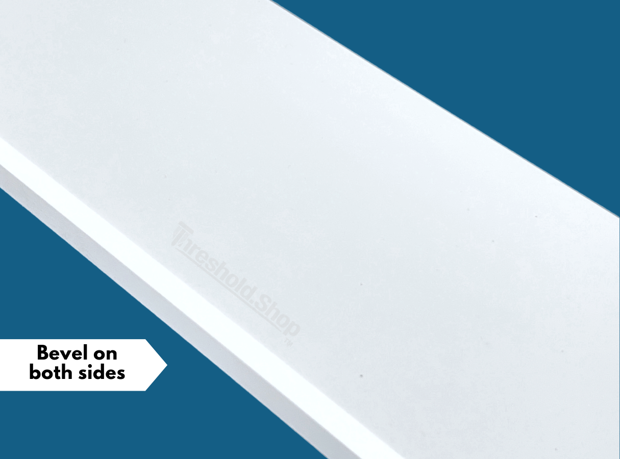 Super White Engineered Marble Threshold Double Bevel | The Threshold Shop