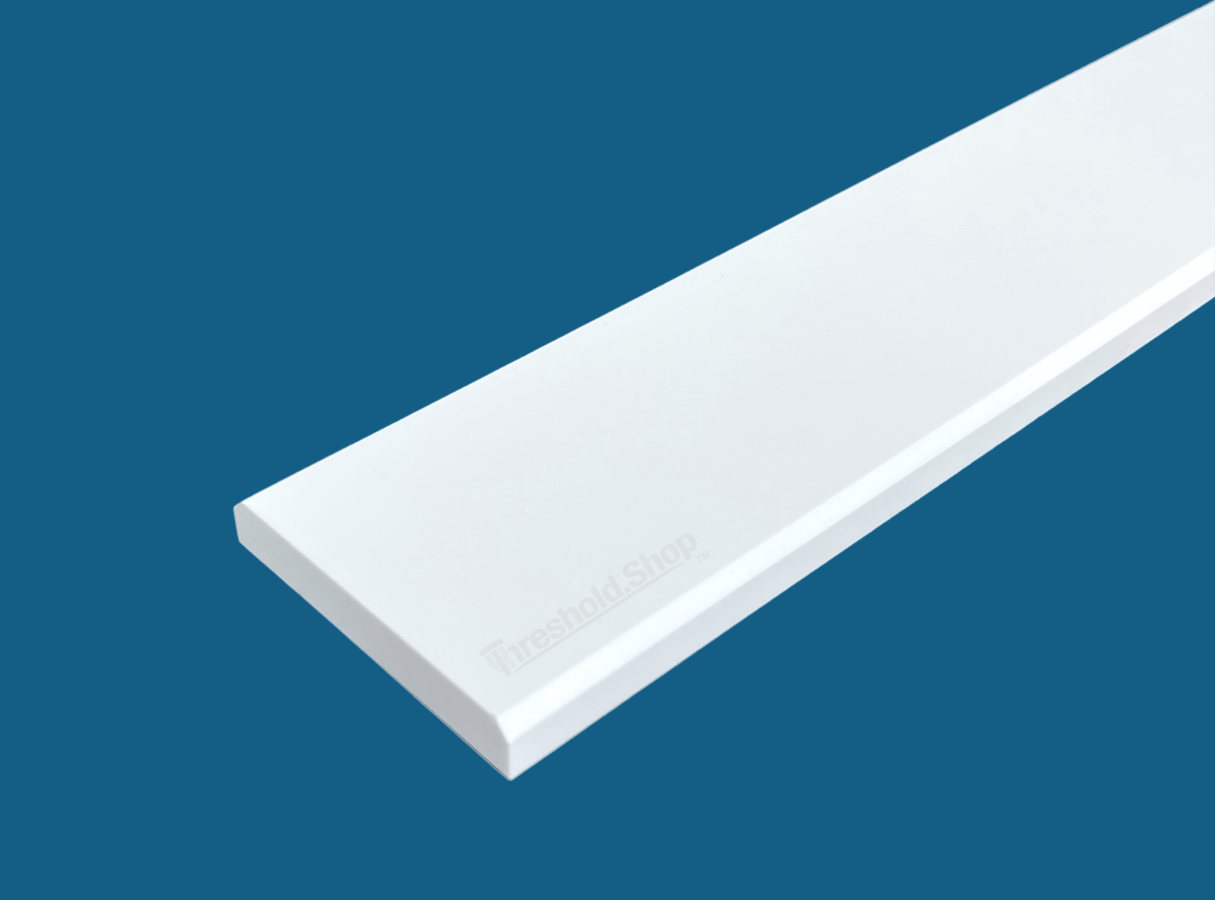 Super White Engineered Marble Threshold Double Bevel | The Threshold Shop